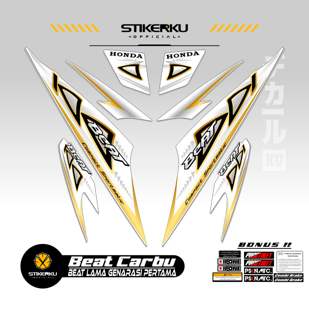 Striping BEAT CARBU NEW MOTIF 10 / BEAT STICKER KARBU/ ICON108 / OLD ...