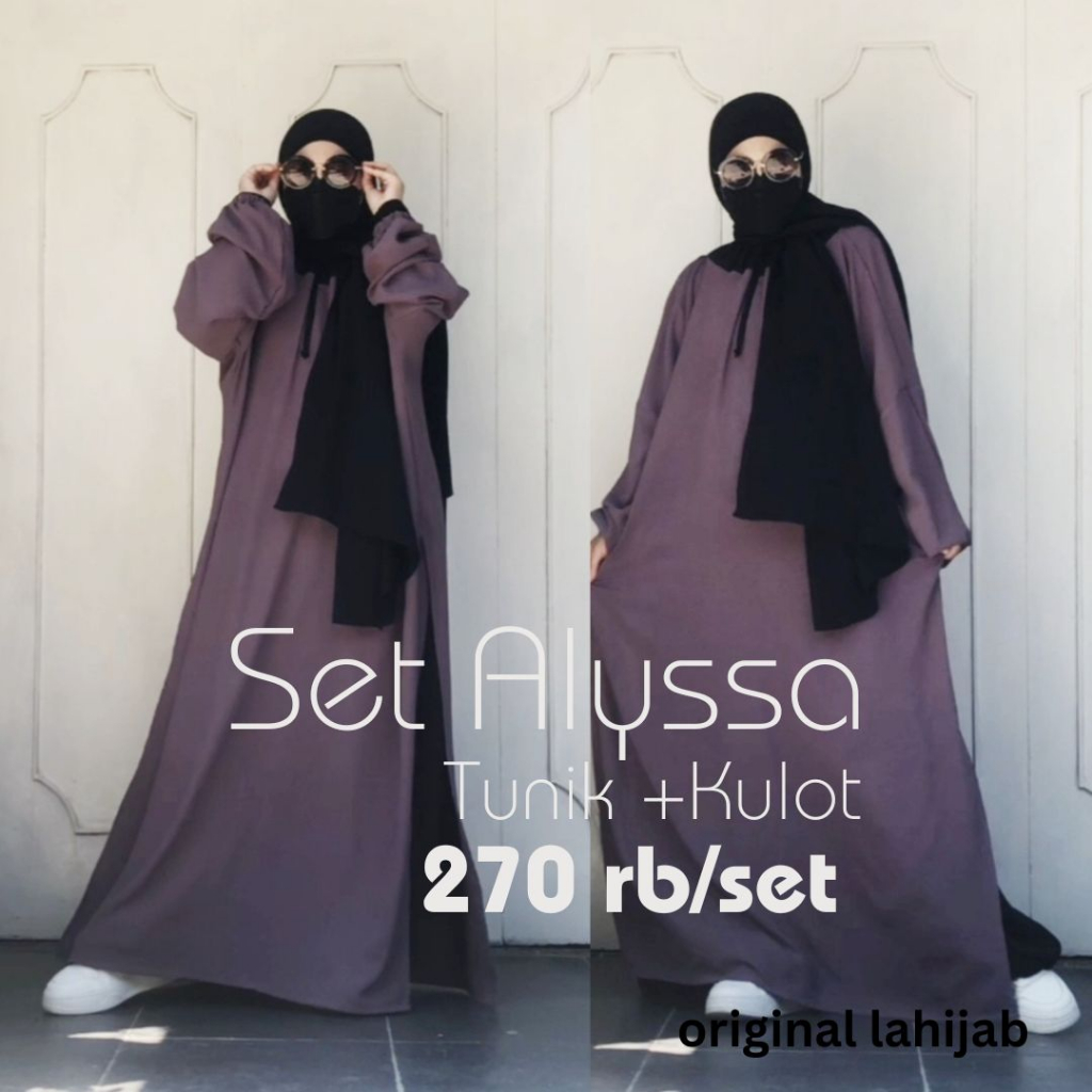 ALYSSA SET-long long side split tunic | Shopee Malaysia