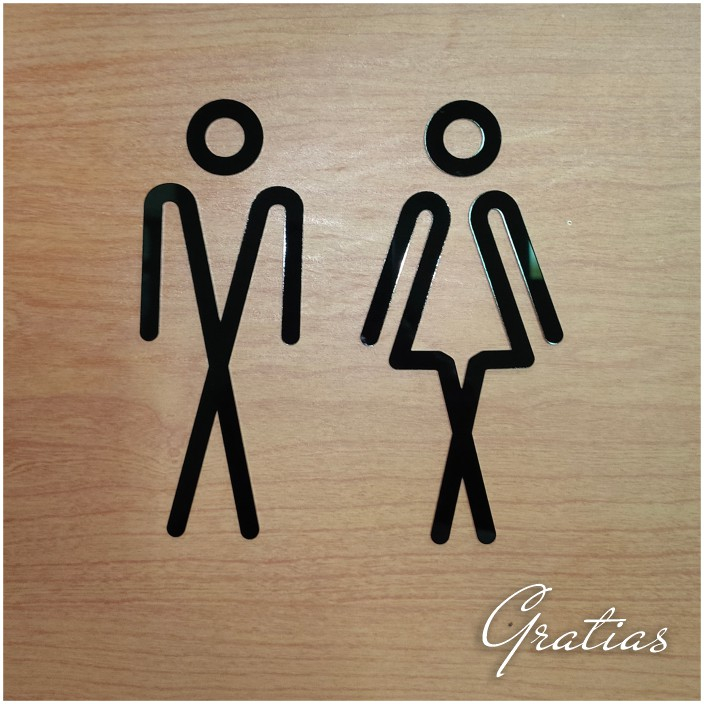 Modern Minimalist Acrylic Embossed Toilet Sign Acrylic WC Sign | Shopee ...