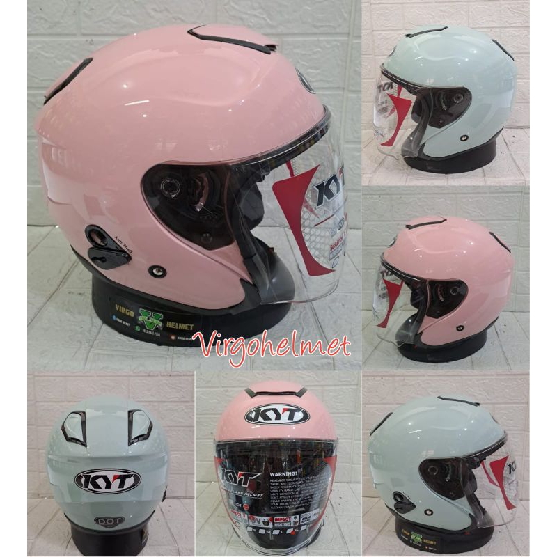 Helmet KYT KYOTO NEW Color SOLID LIGHT PEACH AND SAGE GREEN | Shopee ...