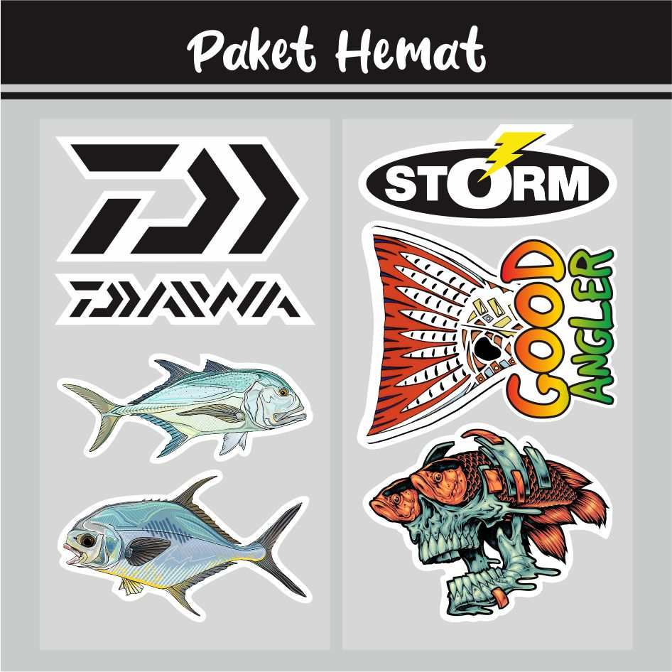 Sticker Cutting Brand Fishing Logo, Sticker Cuting Fishing Mania ...