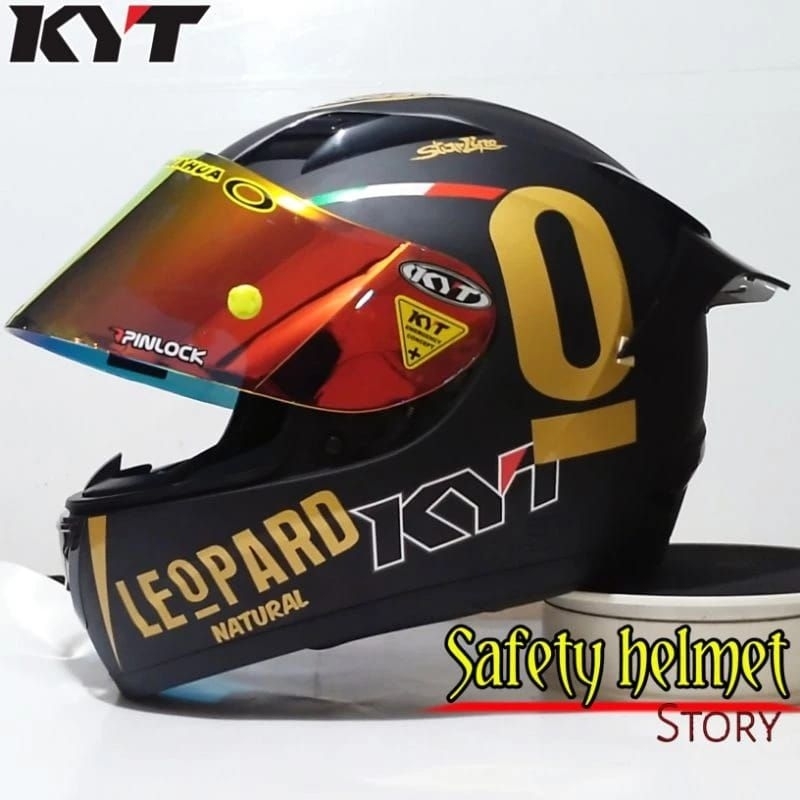 Kyt r10 handsome black doft leopard package (free original glass ...