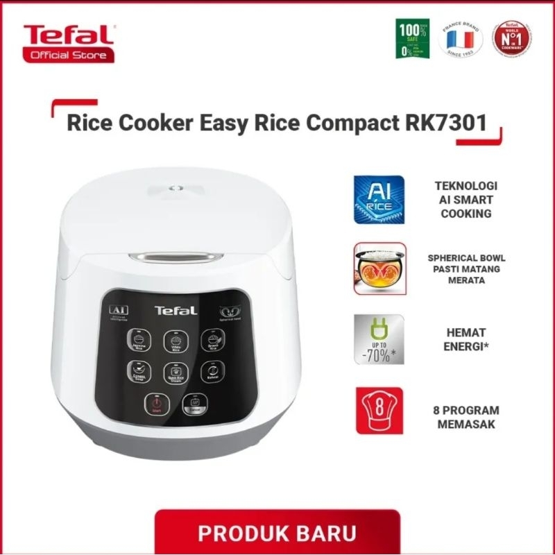Tefal Rice Cooker Easy Rice Compact RK7301 - Easy Rice 1 Liter | Shopee Malaysia