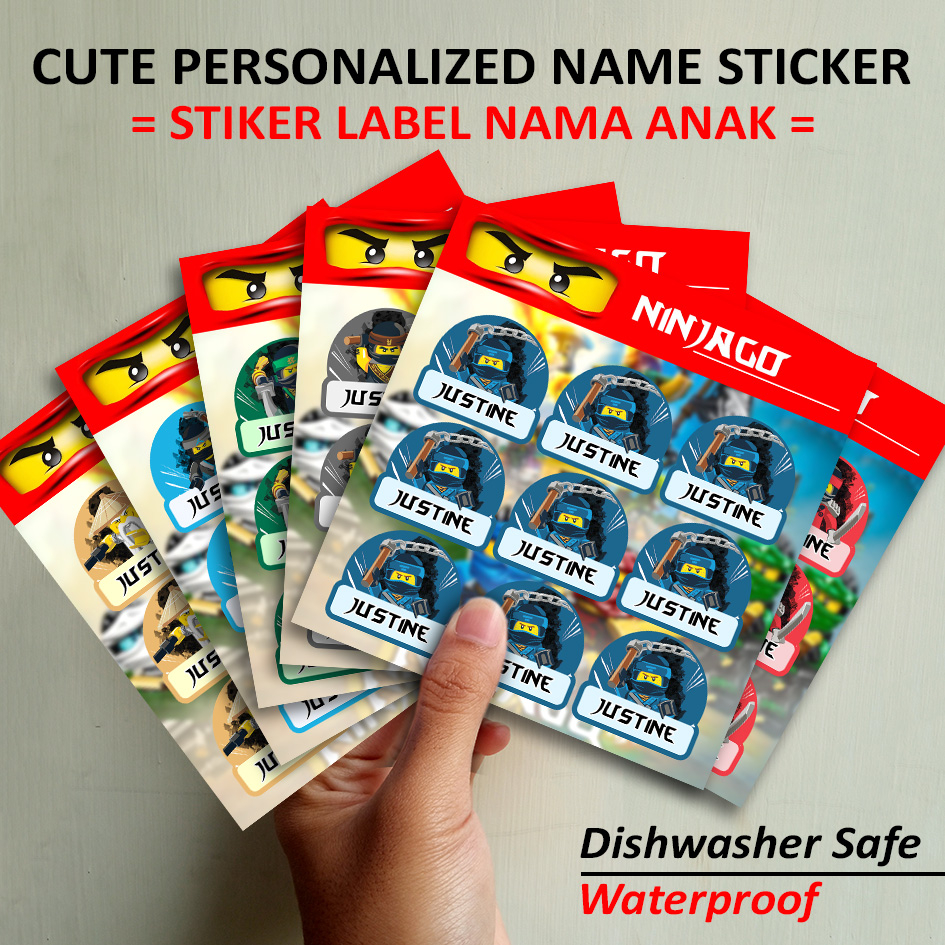 Custom CHILDREN'S NAME LABEL STICKER NAME TAG CUSTOM SERIES NINJAGO ...