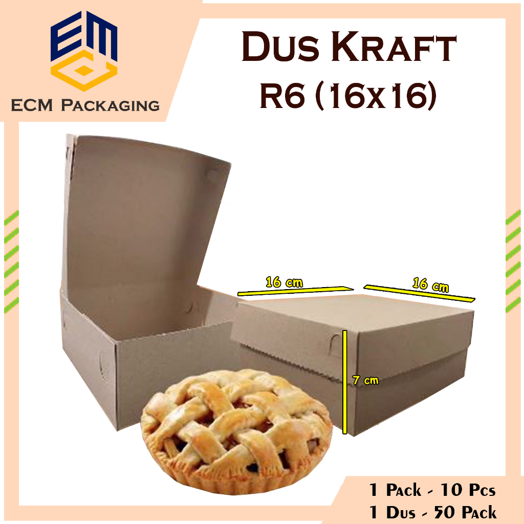 Snack Box R6 16x16cm Thick | Nesto Box | Snack Box | Arisan Box | Brown ...
