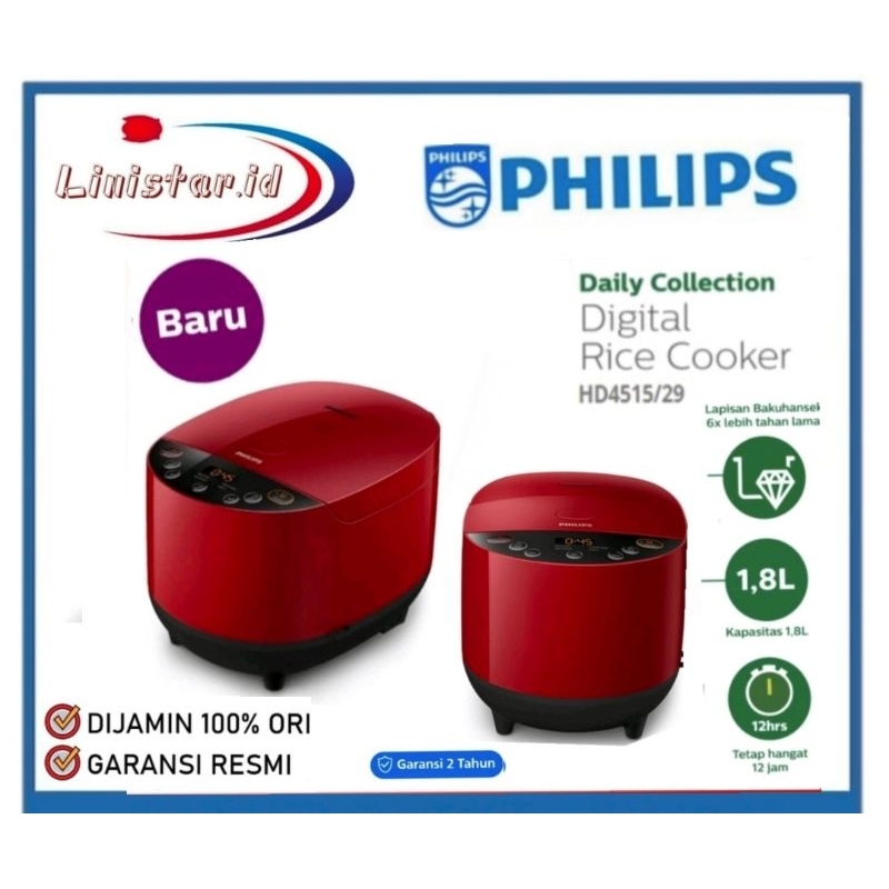 Philips Digital Rice cooker Hd4515/29 magic com Philips 1,8L (4menu ...