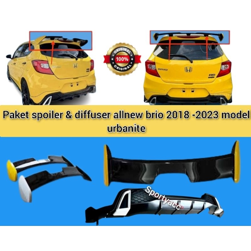 Spoiler and diffuser allnew brio 2018 to 2024 original urbanite model ...