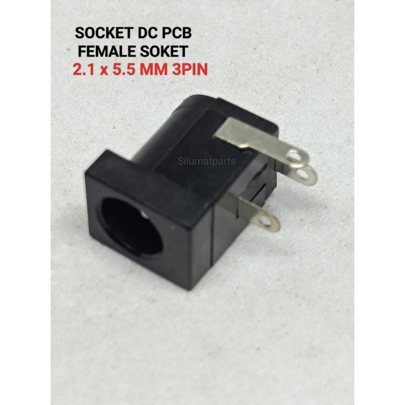 Dc Socket 2.1 x 5.5 mm 3 pin Female Mount PCB Power Socket Plug in Jack ...