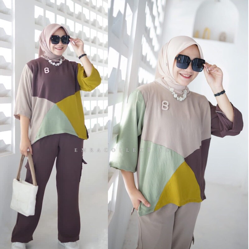 Women's CARGO SET RAINBOW CARGO PANTS SET | Shopee Malaysia