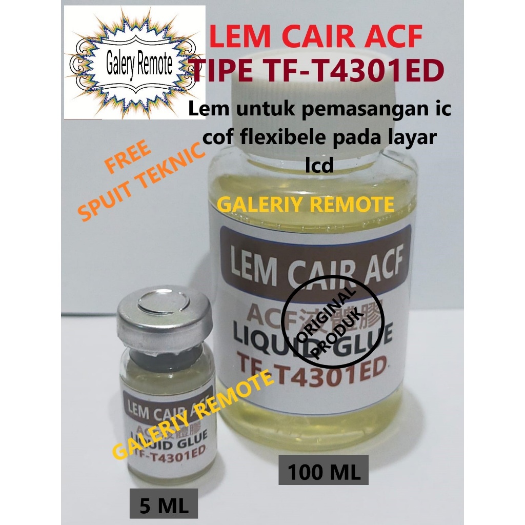 HP Acf LIQUID TF-F4301-ED Bottle size 5ML for installing cof lcd / cof ...