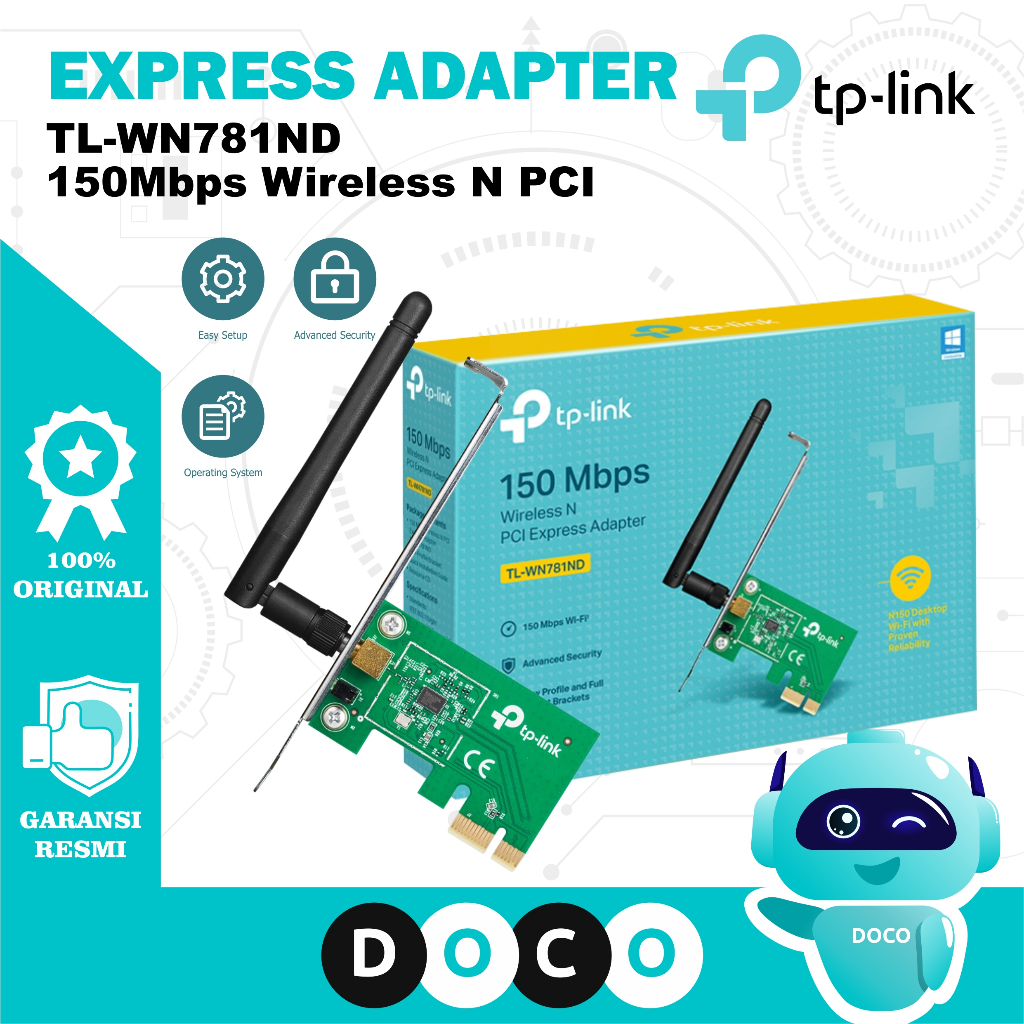 Tp-link Wireless Adapter TL-WN781ND 150Mbps Wifi N Card PCI Express WN781ND 150 Mbps | Shopee ...