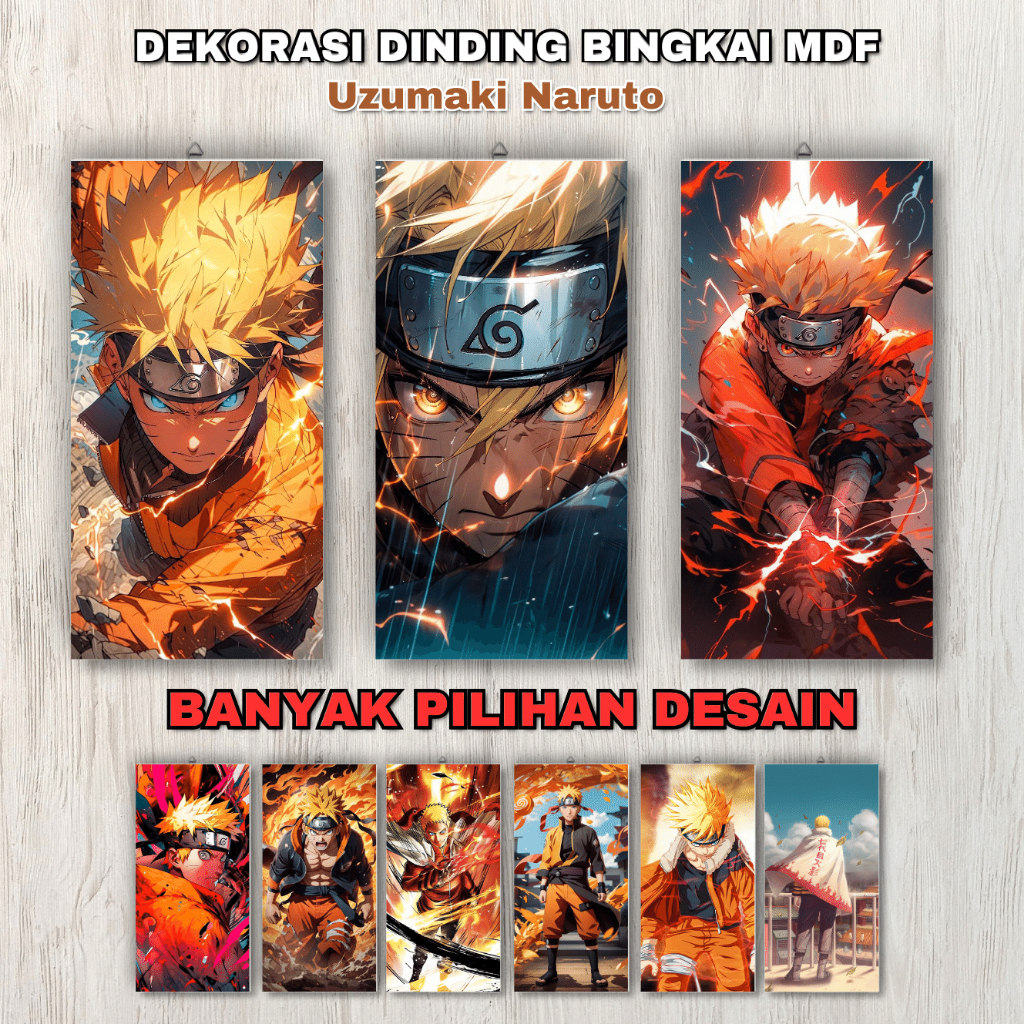 HIASAN DINDING Naruto Theme Wall Decoration MDF Frame/Wall Decoration ...