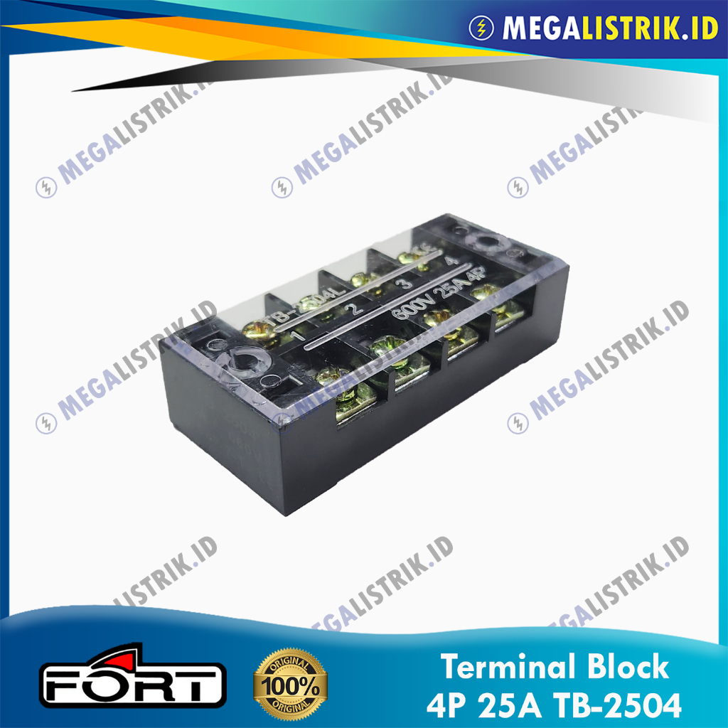 Fort TERMINAL BLOCK 4P 25A TB-2504 / GLASS BLOCK TERMINAL 4 POLE 25 AMPERE TB2504 | Shopee Malaysia