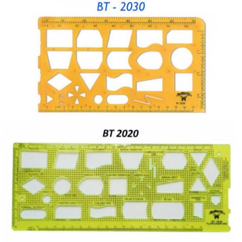 BUTTERFLY BT2020 BT2030 FLOWCHART TEMPLATE RULER FLOW CHART | Shopee ...