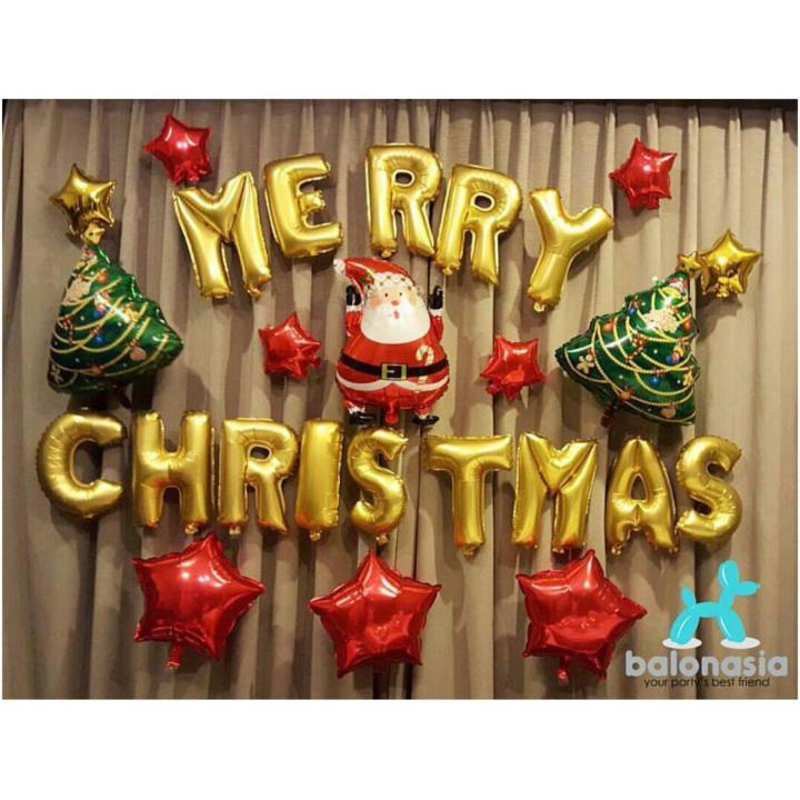 Merry Christmas Set gold tree | Shopee Malaysia