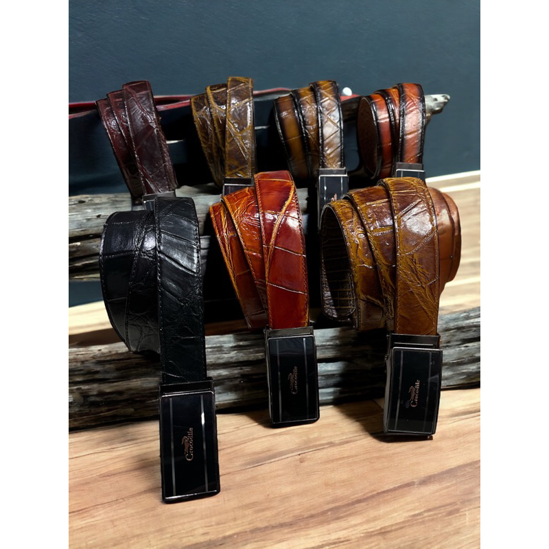 Genuine merauke crocodile leather men's belt | Shopee Malaysia