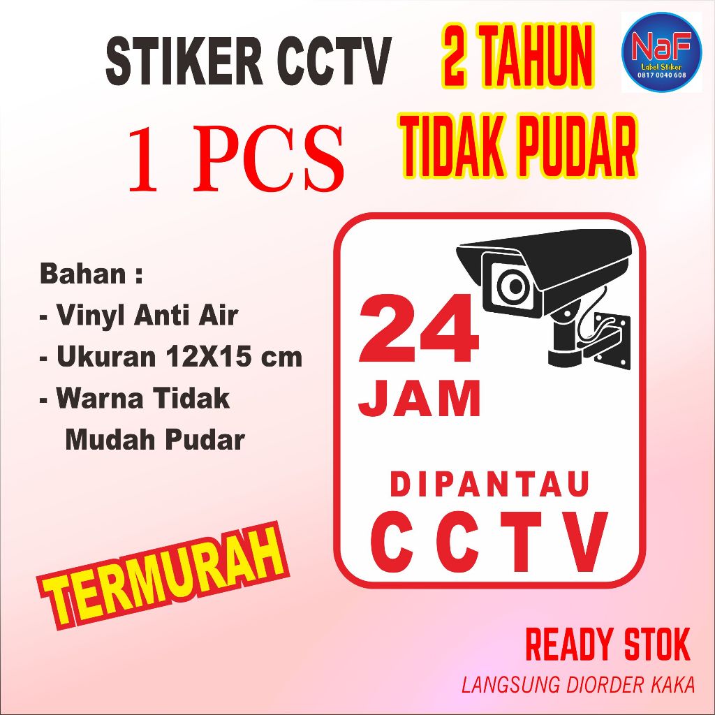 Attention cctv sticker waterproof Vinyl cctv sticker | Shopee Malaysia