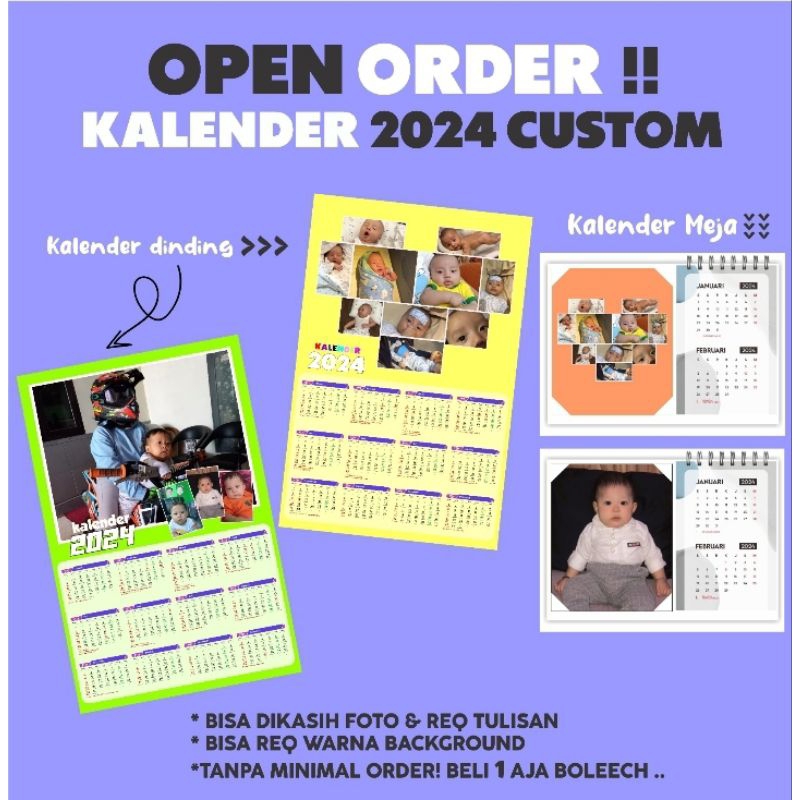Custom CALENDAR // 2024 calendar // sitting calendar / desk calendar ...