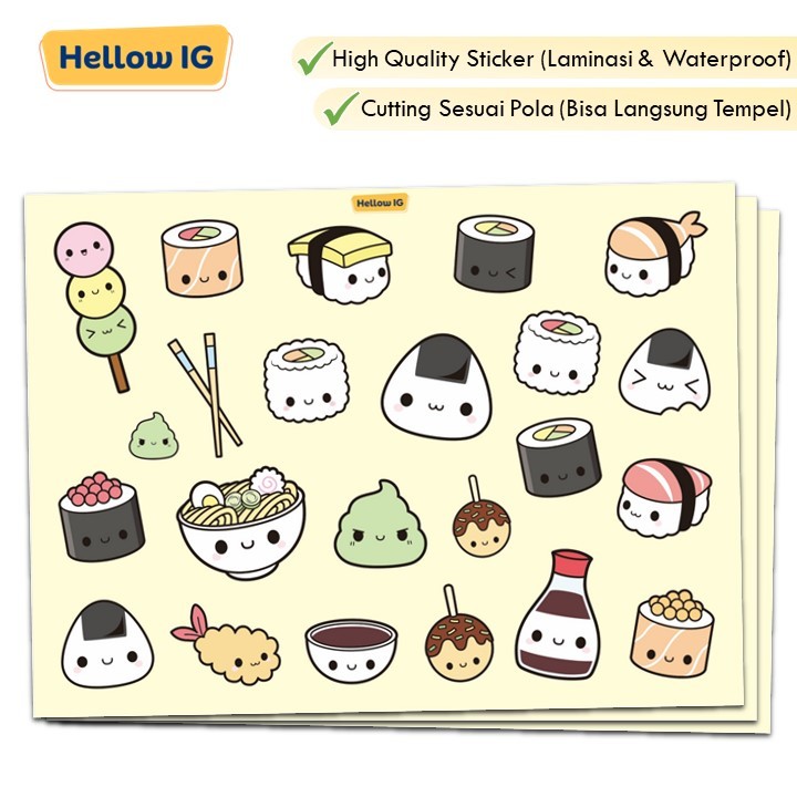 STICKER PACK | SUSHI ONIGIRI | JAPANESE JAPANESE JAPANESE JAPANESE ...