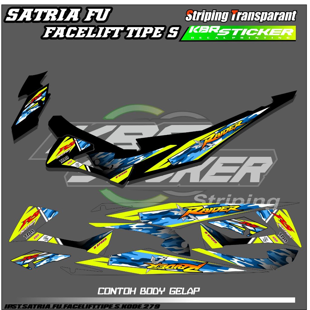 Satria FU FACELIFT Type S Motorcycle STRIPING Sticker SUZUKI SATRIA FU ...