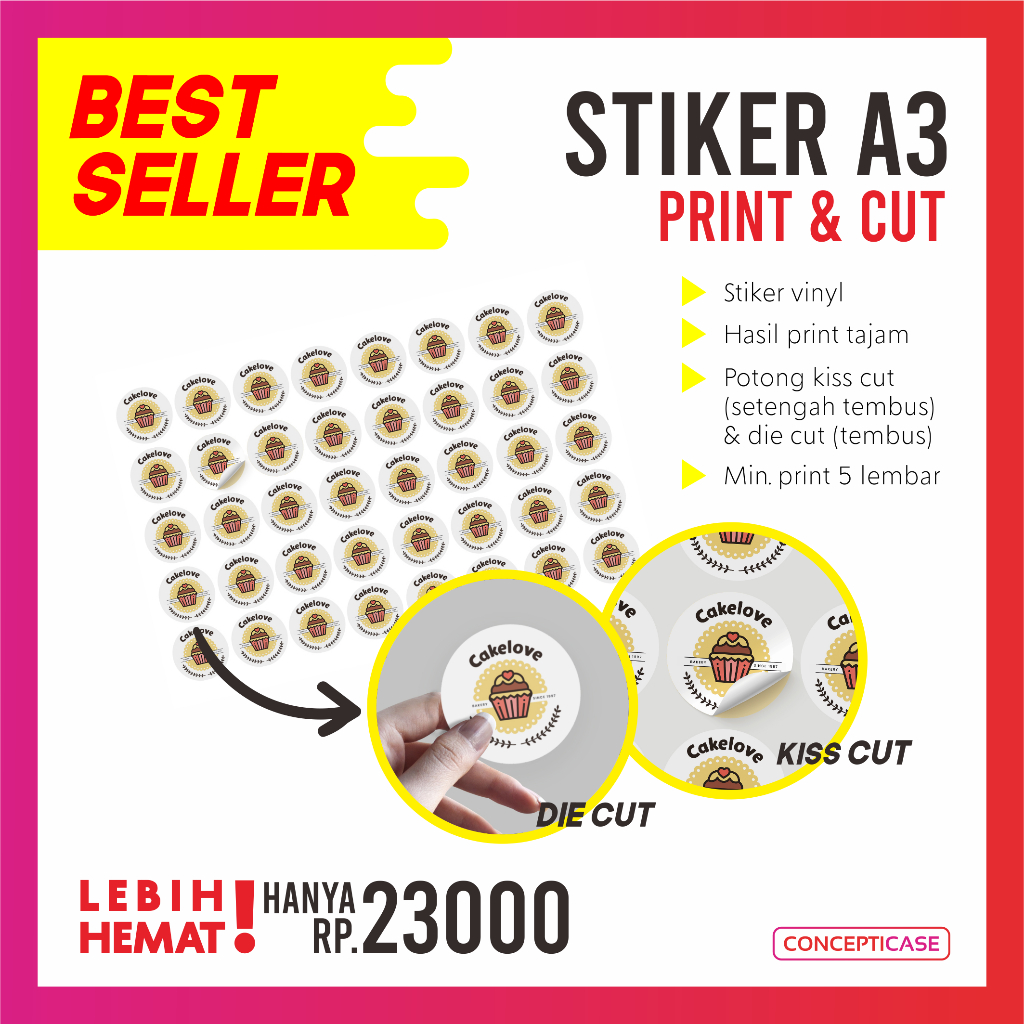 MINIMAL Print Packaging LABEL Stickers, A3 VINYL Food Labels+Cutting ...