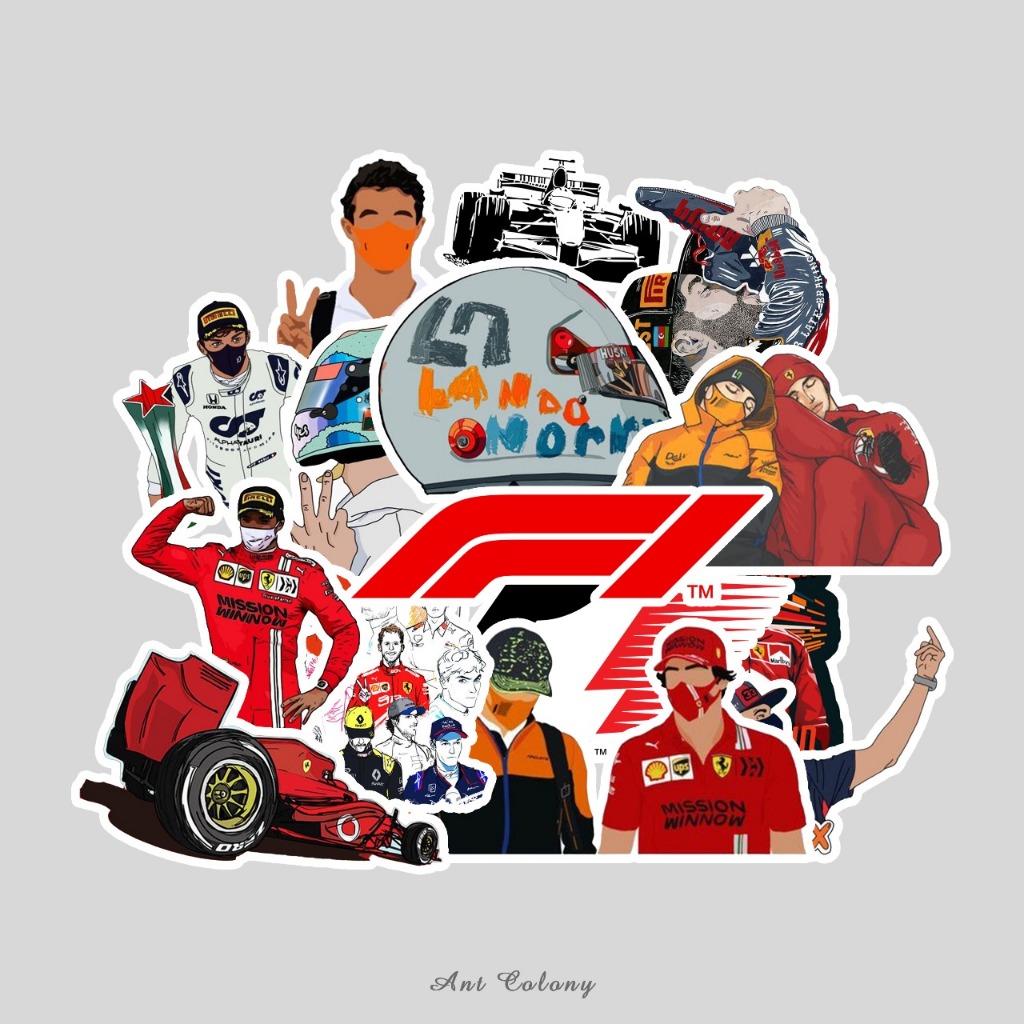 Sticker Pack Formula 1 Sticker Case HP Laptop Glass Vehicle Sticker F1 ...