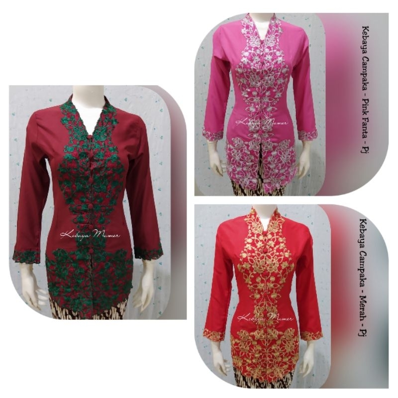 MERAH Encim Kebaya Encim Kebaya. Modern Kebaya. Embroidered Encim ...