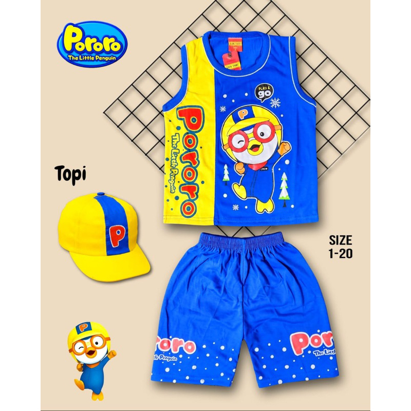 Pororo SEPARO SINGLET SET NEWEST MODEL AGE 1-10 YEARS PORORO SINGLET ...