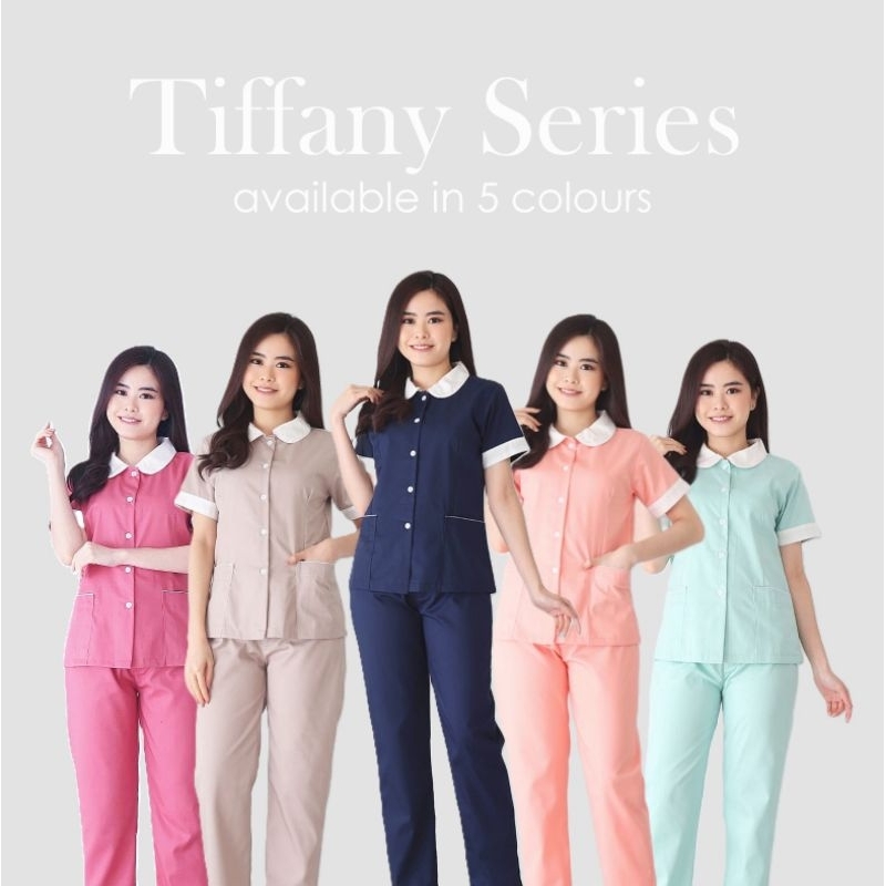[Renne] Tiffany Short Sleeve Nurse Uniform / Jumbo Baby Sitter Clothes / Big Size Nurse Clothes ...