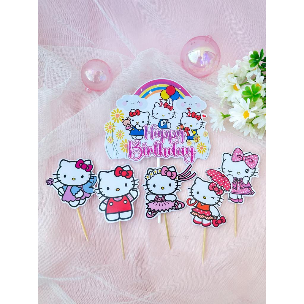 Jt - Hello Kitty Rainbow - Mini Birthday Cake Topper / Birthday Cake ...