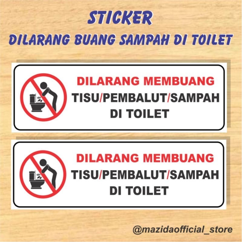 Sticker: No Throwing Out Trash, Sanitary Pads in Waterproof Bathroom ...