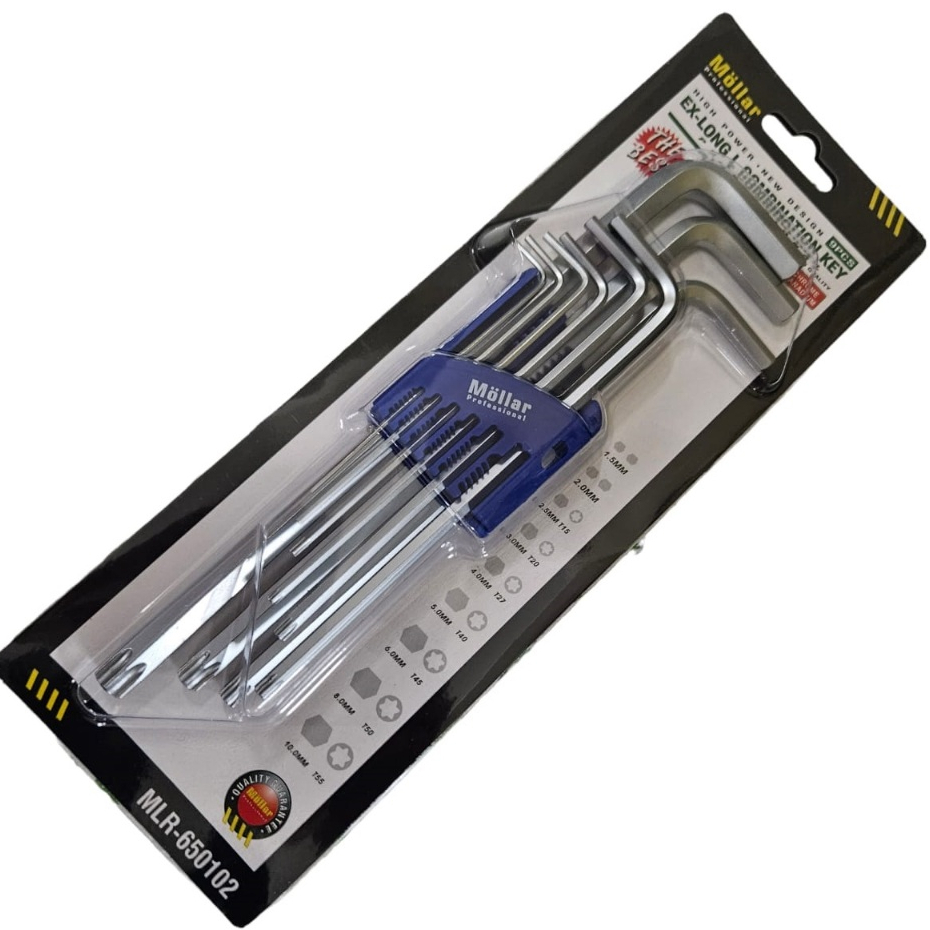 Mollar L Key Set Long Star Combination 9 pcs Hex Torx Set Key / Xtra ...