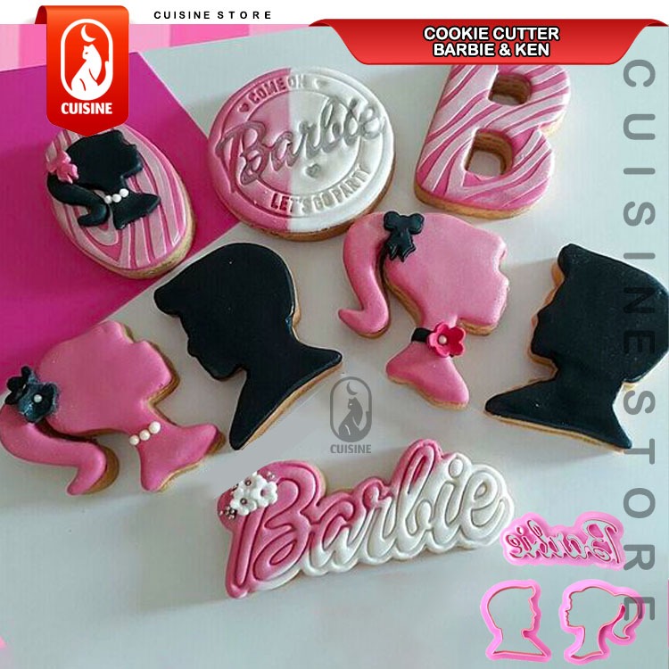 Cuisine Cookie Cutter Barbie And Ken fondant couple valentine Cookie ...