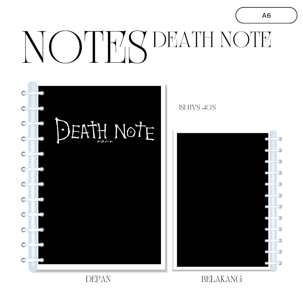 A6 NOTES DEATH NOTE (40 HVS Contents+2-Sided Lamination COVER) Japanese ...