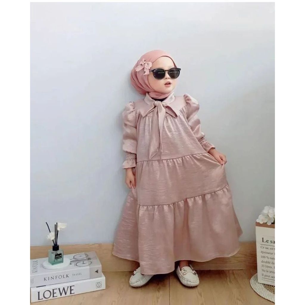 Hafila Gamis Kids 4-6 Years Shimmer Premium Smple Elegant Gamis for ...