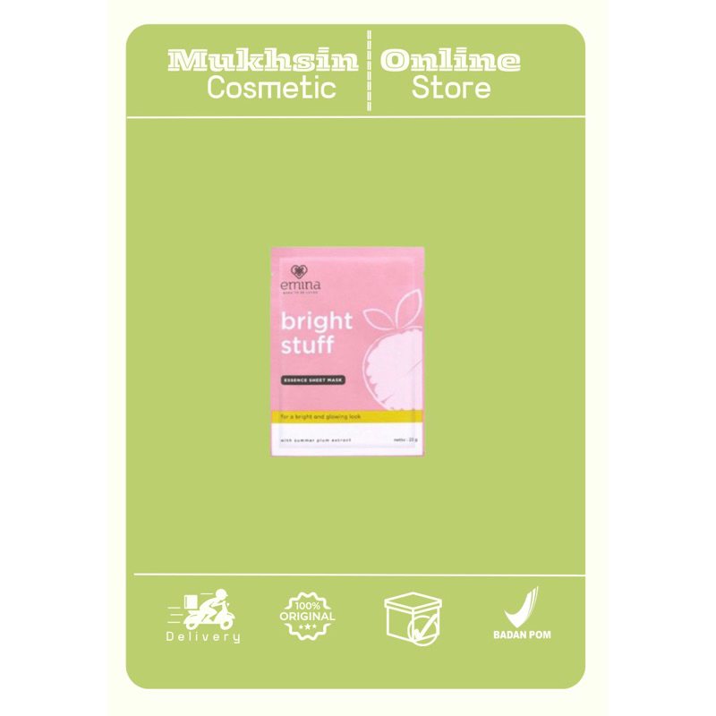 EMINA BRIGHT STUFF ESSENCE SHEET MASK (facial MASK) 23g | Shopee Malaysia