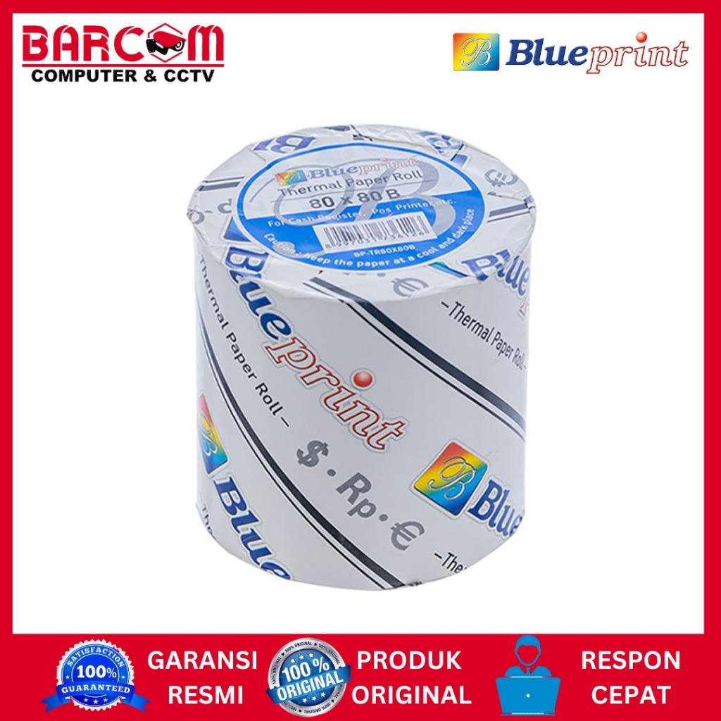 Thermal Blueprint Thermal Paper Roll 80x80 For Thermal Printer | Shopee ...