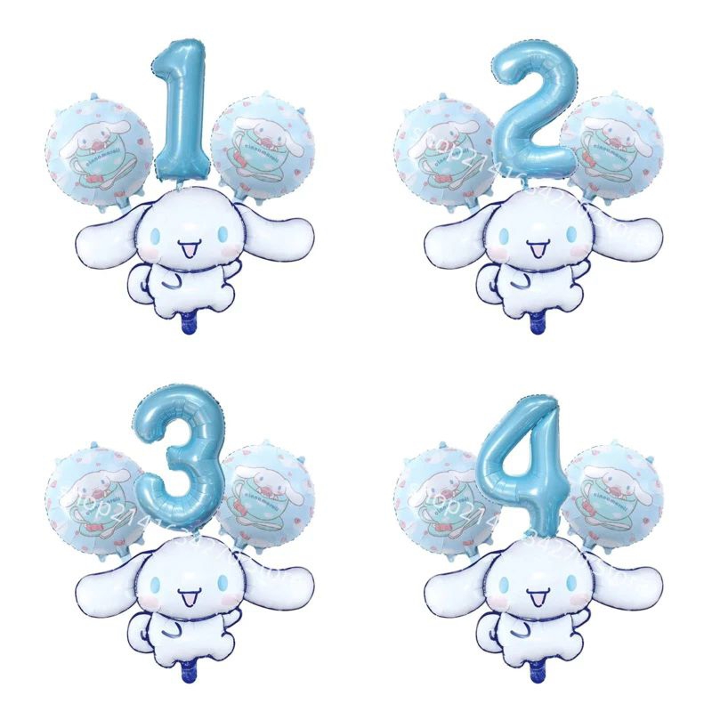 New CINNAMOROLL BALLOON PACKAGE PASTEL BLUE NUMBERS 100 CM 4 PCS ...