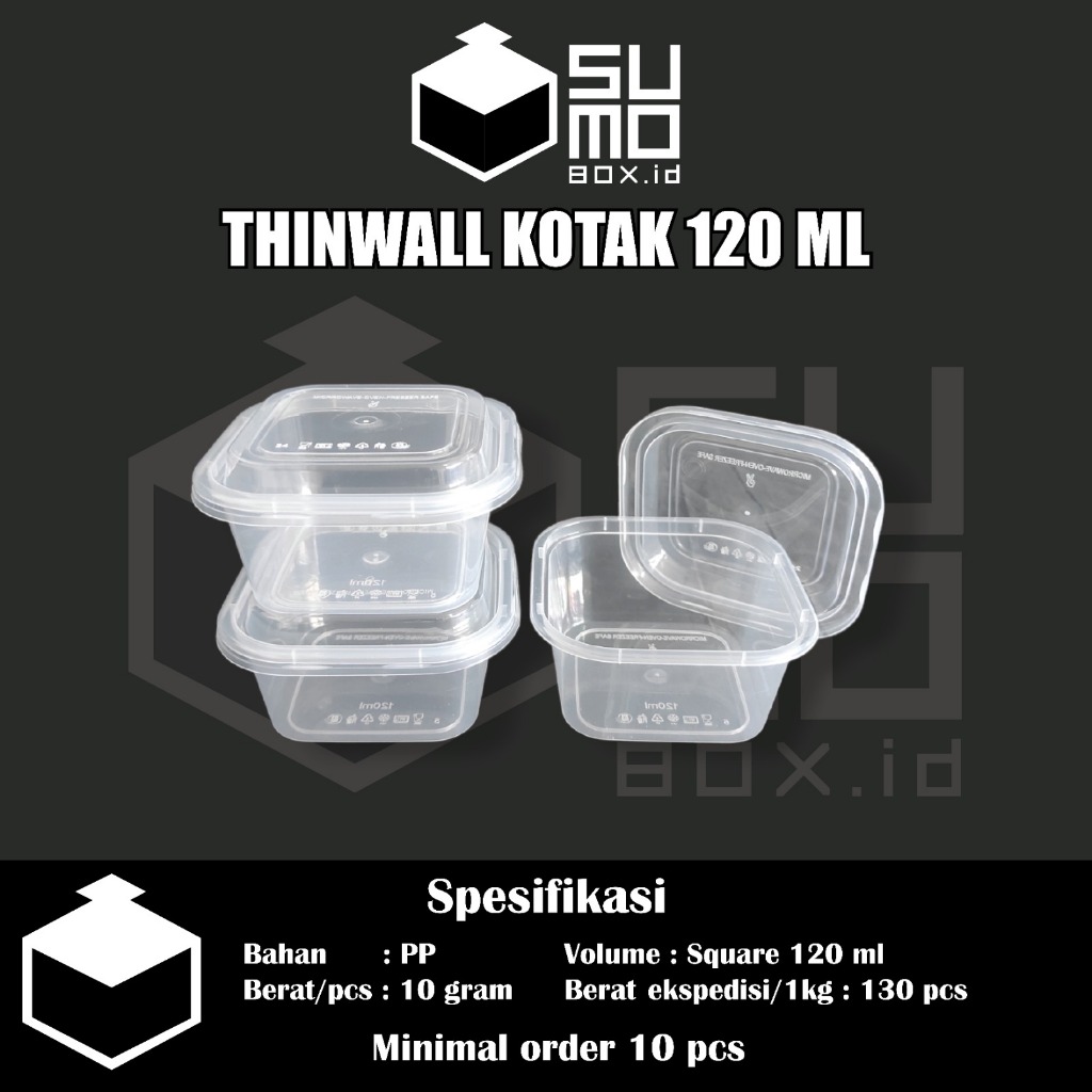 Thinwall Square Mini 120ml / Small Plastic Box Dessert Pudding ...