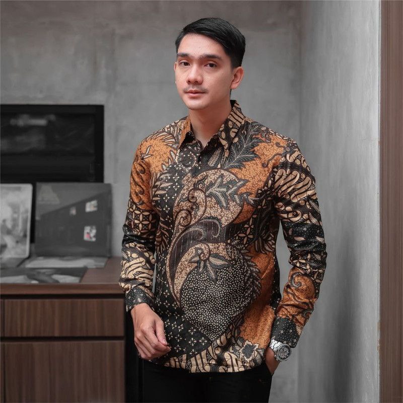 KEMEJA MEN'S BATIK MEN'S BATIK SHIRT LONG SLEEVES M L XL XXL | Shopee ...