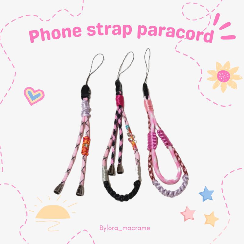 GANTUNGAN HP Paracord phone strap (prusik strap cellphone hanger ...