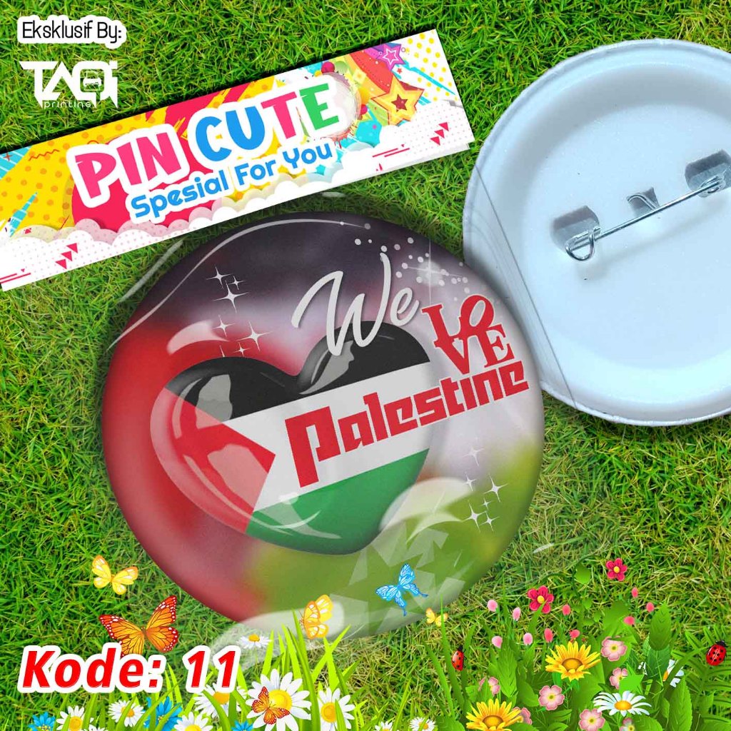 Palestine Pin / Palestine Flag PL11 Size 58mm | Shopee Malaysia