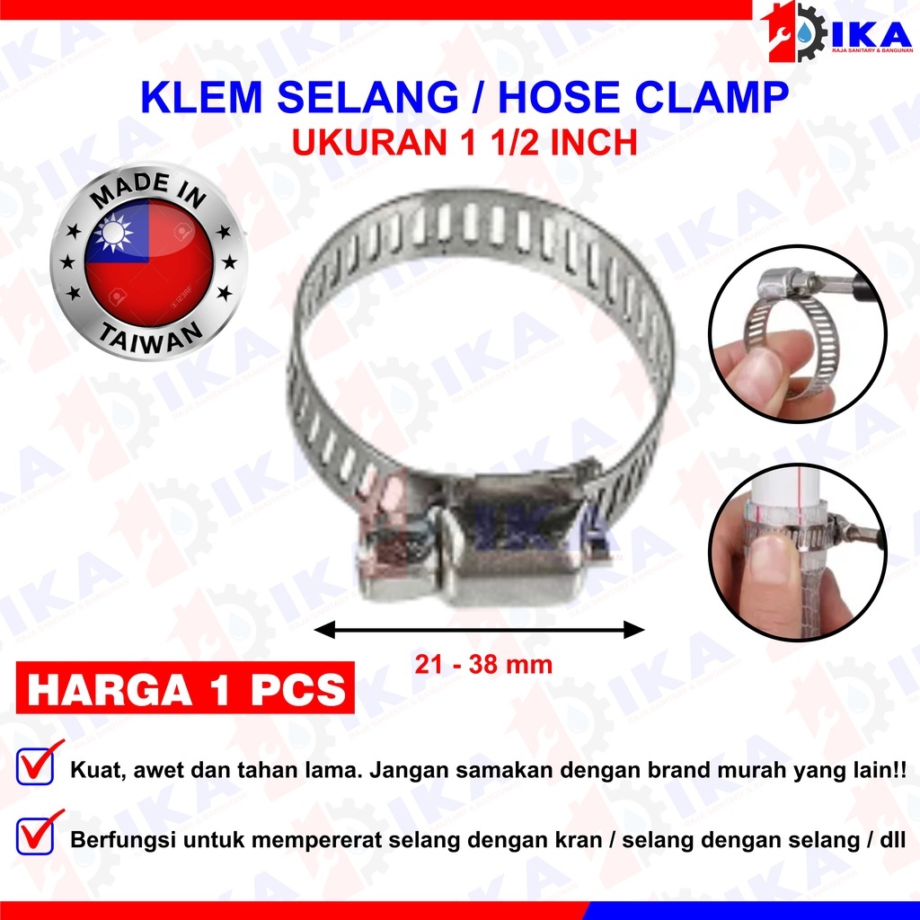 Stainless Hose Clamp / Hose Clamp 1 1/2" - 12.3mm thick / Stainless ...