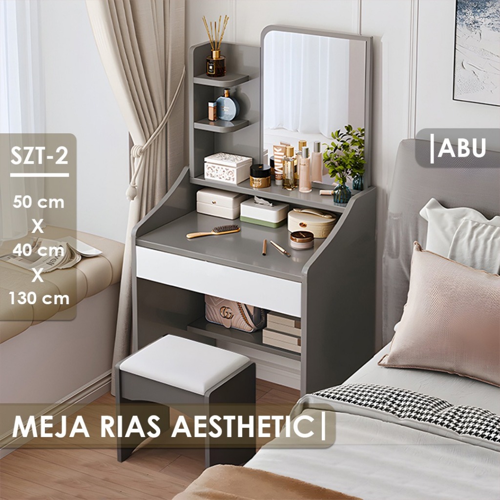 Aesthetic Modern Minimalist Dressing Table With Glass | Shopee Malaysia