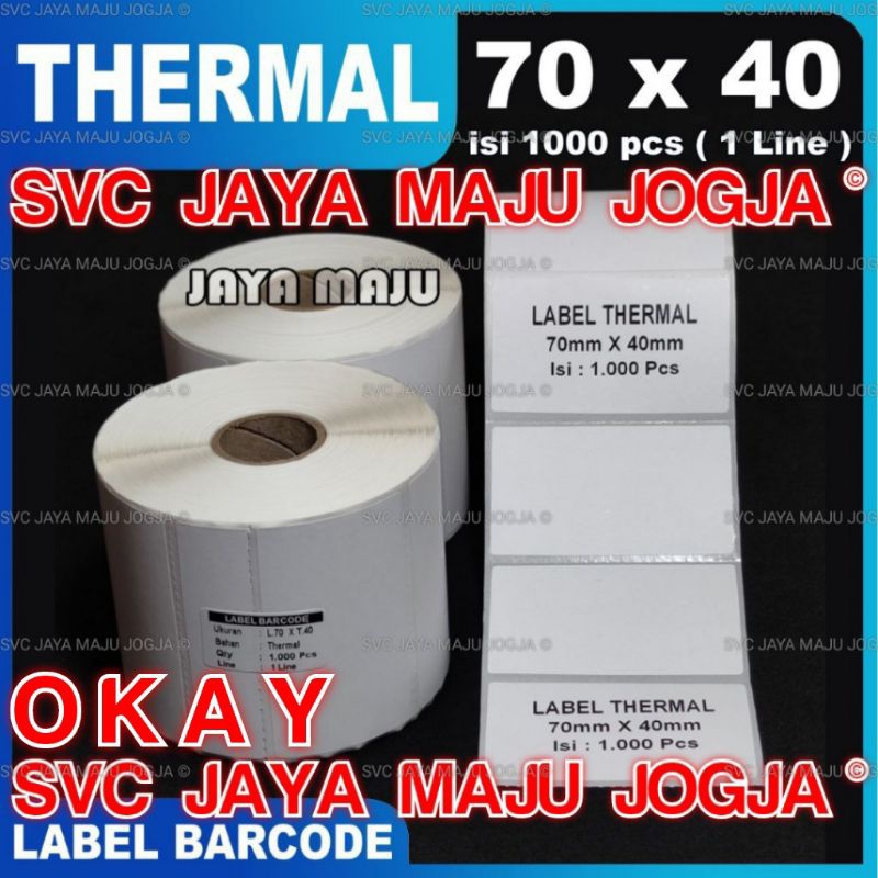 [ Okay ] 70 X 40 - 1 LINE THERMAL - FACE OUT - CONTENTS 1,000 PCS ...