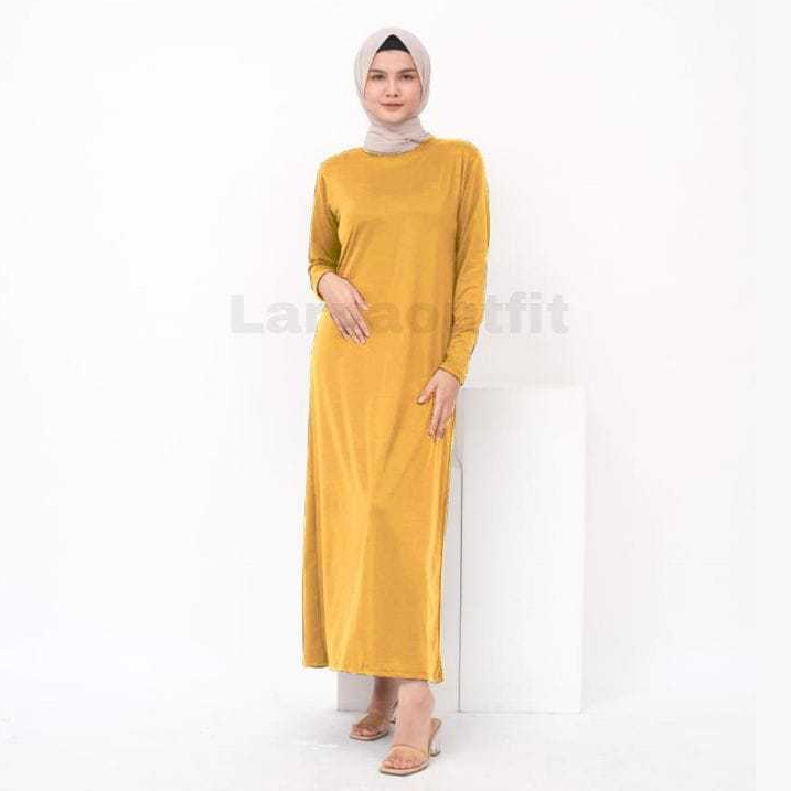 Larvaoutfit - Inner Dress Long Sleeve Mustard Color Inner Span Cuff ...