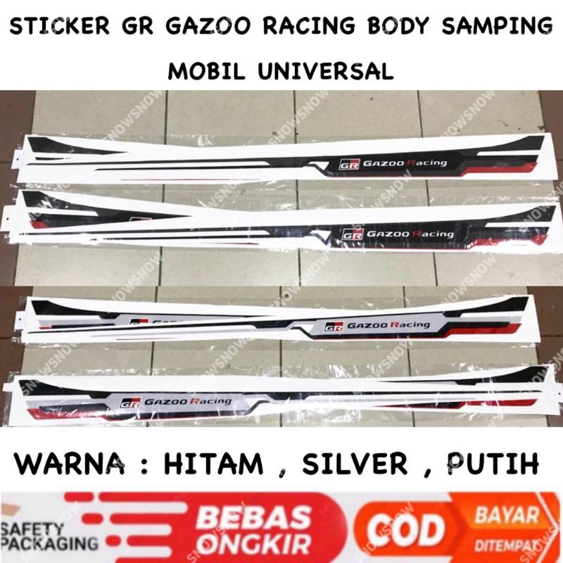 Gazoo Racing GR Side Body Sticker Universal Car Calya Sigra Innova ...