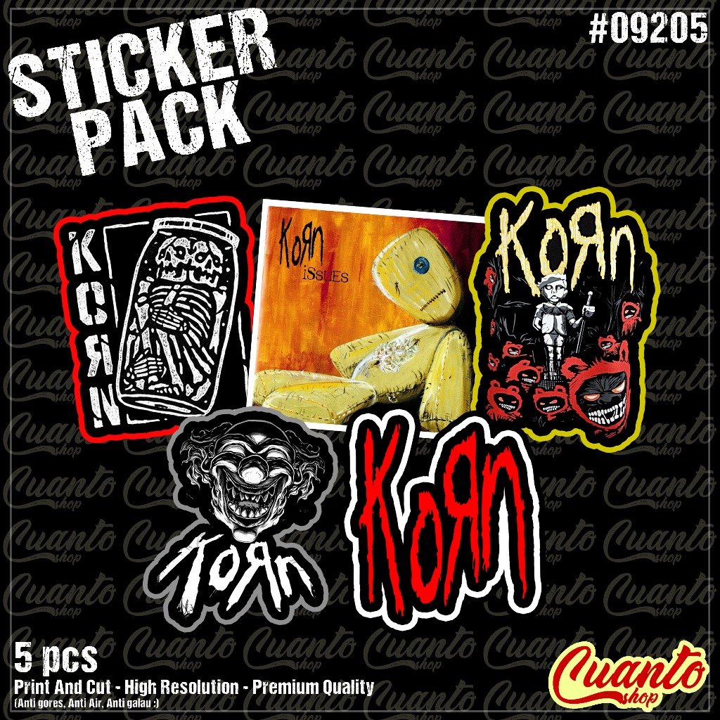 HP Premium Quality Waterproof Korn Sticker, Classic Hardcore Music Band ...