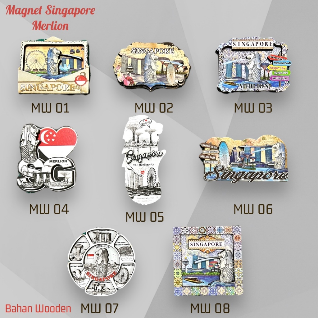 Singapore Merlion Wooden Refrigerator Magnet Souvenir | Shopee Malaysia