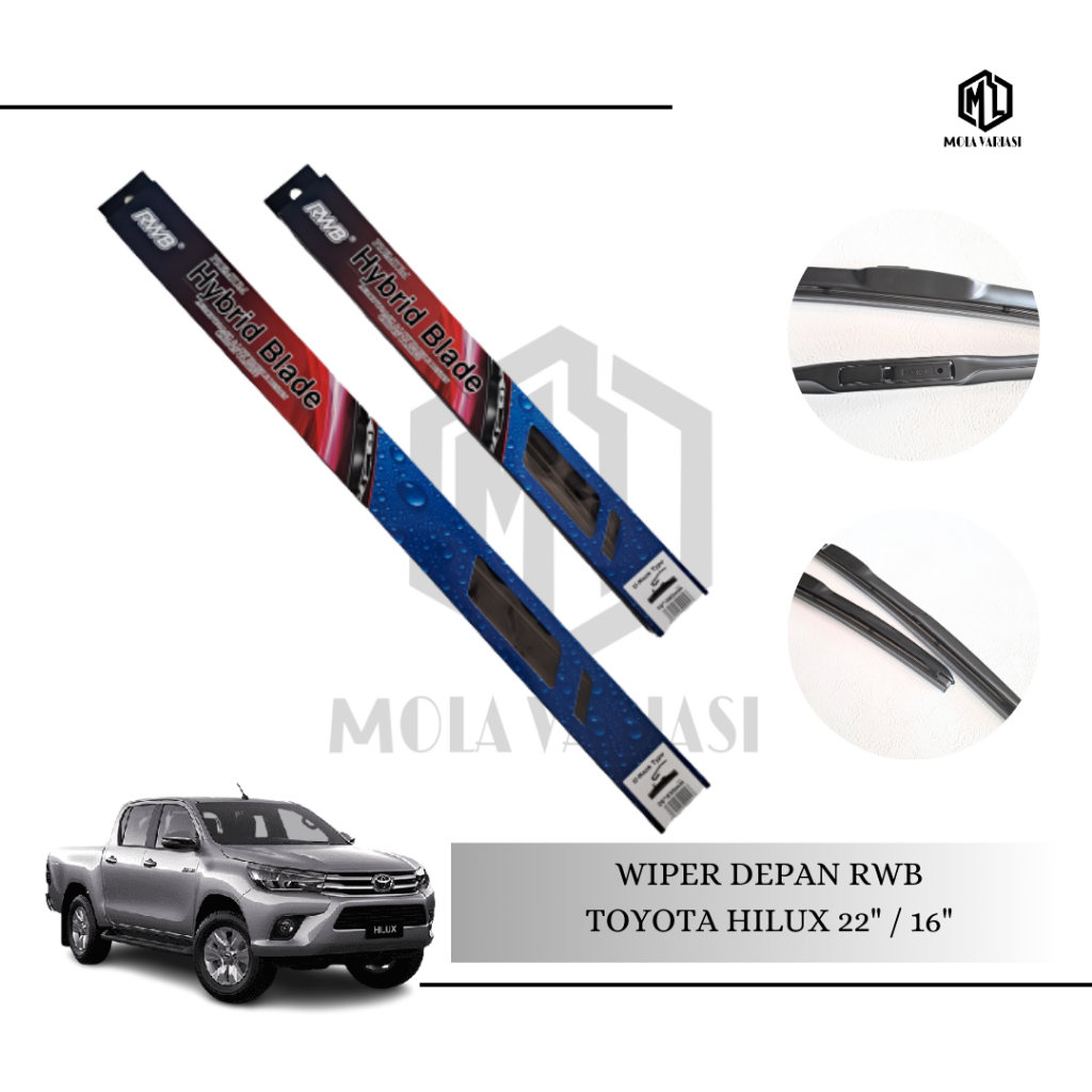 Toyota Hilux RWB Hybrid Wipers Size 22 & 16 Pair | Shopee Malaysia